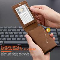 China Custom Leather Money Clip Wallet RFID Blocking Solid Color Men's Card Holder 8 Slot for sale