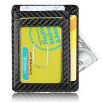 China Mens PU Leather RFID Blocking Credit Card Holder Slim Wallet Solid Color 8 Card Slots for sale