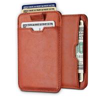 China RFID Blocking Men's PU Leather Wallet with Zipper Card Holder 10 Card Slots for sale