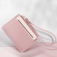 China Small Credit Card Holder Purse with Detachable Wristlet Handbag 10 Card Slots for sale