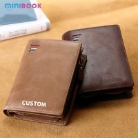 China Luxury Men's Genuine Leather Wallet RFID Blocking Credit Card Holder 8 Slots for sale