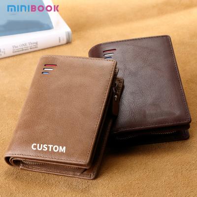 China Luxury Men's Genuine Leather Wallet RFID Blocking Credit Card Holder 8 Slots for sale