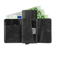 China Custom Retro Credit Card Holder Wallet RFID Protection Lightweight 8 Card Slots for sale