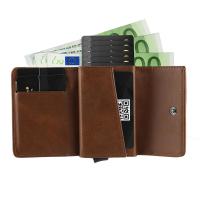 China Custom Retro Credit Card Holder Wallet RFID Protection Lightweight 8 Card Slots for sale