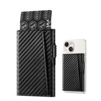 China Mens Leather Aluminum Pop Up Wallet Card Case with Custom Logo 8 Card Slots for sale
