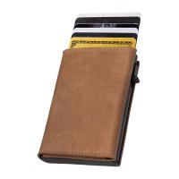 China Crazy Horse Genuine Leather Men's Short Wallet Retro Card Holder Cowhide 8 Card Slots for sale