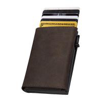 China Crazy Horse Genuine Leather Men's Short Wallet Retro Card Holder Cowhide 8 Card Slots for sale