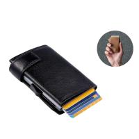 China Custom PU Leather Card Holder with Metal Box Low MOQ Mix Models for Men for sale