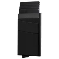 China RFID Blocking Pop Up Card Holder Wallet for Men Leather Metal Credit Card Case with Small Pocket for sale