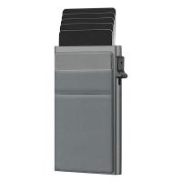 China RFID Blocking Pop Up Card Holder Wallet for Men Leather Metal Credit Card Case with Small Pocket for sale