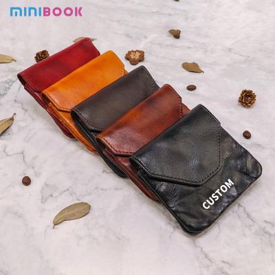China PU Leather Trifold Coin Purse Business Card Holder with Snap Closure 8 Card Slots for sale