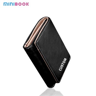 China Aluminum Genuine Leather RFID ID Card Holder Slim Fashion Wallet for Business Credit Cards for sale