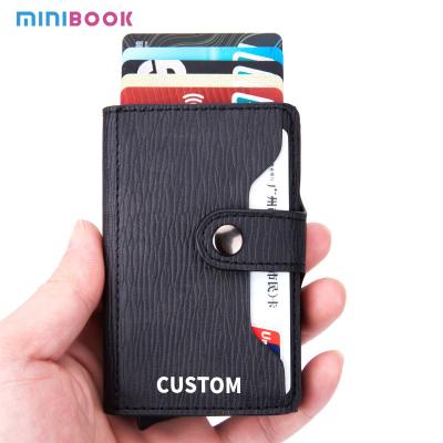 China PU Slim Wallet Carbon Card Case Credit Card Holder for Men Pop Up 8 Cards Custom for sale