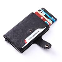China PU Slim Wallet Carbon Card Case Credit Card Holder for Men Pop Up 8 Cards Custom for sale