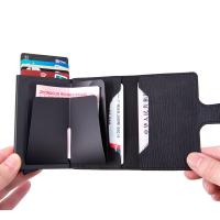China PU Slim Wallet Carbon Card Case Credit Card Holder for Men Pop Up 8 Cards Custom for sale