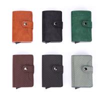 China PU Slim Wallet Carbon Card Case Credit Card Holder for Men Pop Up 8 Cards Custom for sale