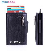 China Men's Carbon Fiber RFID Blocking Magnetic Card Holder Wallet with Coin Pocket 8 Card Slots for sale