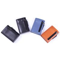 China Men's Carbon Fiber RFID Blocking Magnetic Card Holder Wallet with Coin Pocket 8 Card Slots for sale