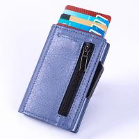 China Men's Carbon Fiber RFID Blocking Magnetic Card Holder Wallet with Coin Pocket 8 Card Slots for sale