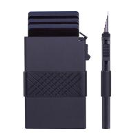 China RFID Blocking Pop Up Card Case Business Card Holder for Cash and Metal Cards 10 Card Capacity for sale