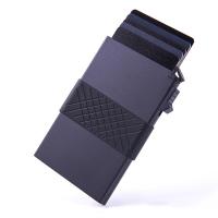 China RFID Blocking Pop Up Card Case Business Card Holder for Cash and Metal Cards 10 Card Capacity for sale