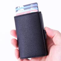 China RFID Blocking PU Leather Minimalist Wallet Credit Card Holder Custom Color for sale