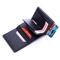 China RFID Blocking PU Leather Minimalist Wallet Credit Card Holder Custom Color for sale