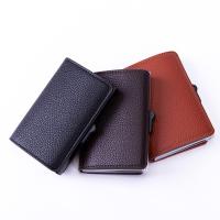 China RFID Blocking PU Leather Minimalist Wallet Credit Card Holder Custom Color for sale