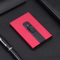 China RFID Blocking Aluminum Card Holder Push Up Wallet Durable Metal Credit Card Case 1-2 Cards for sale