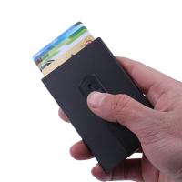 China RFID Blocking Aluminum Card Holder Push Up Wallet Durable Metal Credit Card Case 1-2 Cards for sale
