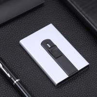 China RFID Blocking Aluminum Card Holder Push Up Wallet Durable Metal Credit Card Case 1-2 Cards for sale
