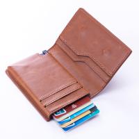 China RFID Blocking Credit Card Holder Wallet PU Leather Business Card Case 6 Slot for sale