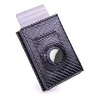 China PU Leather RFID Blocking Credit Card Holder Metal Carbon Fiber Wallet 8 Card Slots for sale