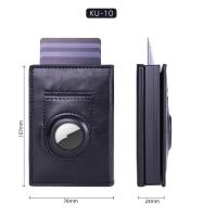 China PU Leather RFID Blocking Credit Card Holder Metal Carbon Fiber Wallet 8 Card Slots for sale