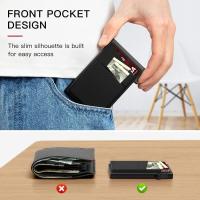 China RFID Blocking Credit Card Holder Wallet with Money Pocket Auto Pop Up Minimalist Business Style for sale