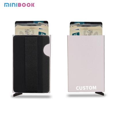 China Aluminum Alloy Credit Card Holder RFID Blocking Slim Wallet for 4-8 Cards for sale