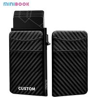 China Carbon Fiber PU Pop Up Wallet with Money Clip RFID Blocking Aluminum Card Holder for Men for sale