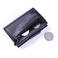 China Mens Slim Aluminium Wallet Card Holder Pop-up Cards RFID Blocking Crazy Horse Pattern Case for sale