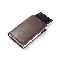 China PU RFID Aluminum Alloy Anti-theft Credit Card Holder Wallet 2024 Design for sale