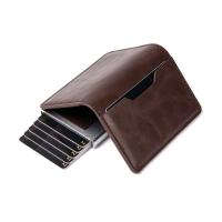China PU RFID Aluminum Alloy Anti-theft Credit Card Holder Wallet 2024 Design for sale