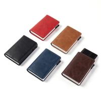 China PU RFID Aluminum Alloy Anti-theft Credit Card Holder Wallet 2024 Design for sale
