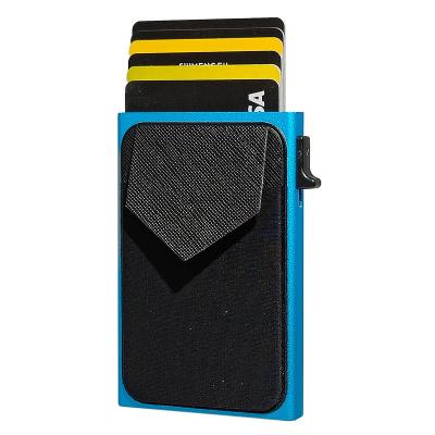 China Aluminum RFID Blocking Pop Up Wallet for Business Cards 10 Card Capacity for sale