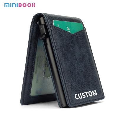 China Aluminum Custom Logo Credit Card Holder Minimalist Business Style 2 Slot for sale