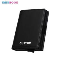 China Minibook PU Leather Pop Up Smart Wallet with RFID Blocking for Credit Cards for sale