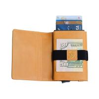 China Minibook PU Leather Pop Up Smart Wallet with RFID Blocking for Credit Cards for sale