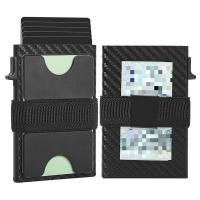 China Custom Logo Minimalist Genuine Leather Credit Card Holder Metal Construction 2 Slot for sale