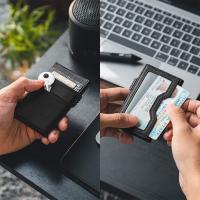 China Custom Logo Slim Aluminum Pop Up Card Wallet RFID Blocking Credit Card Holder 8 Cards for sale