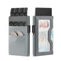 China Custom Logo Slim Aluminum Pop Up Card Wallet RFID Blocking Credit Card Holder 8 Cards for sale