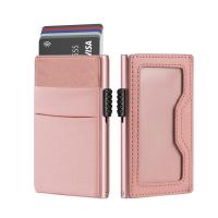 China Custom Logo Slim Aluminum Pop Up Card Wallet RFID Blocking Credit Card Holder 8 Cards for sale