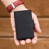 China Lightweight Genuine Leather Money Clip Credit Card Holder Wallet for Men 0.1kg for sale